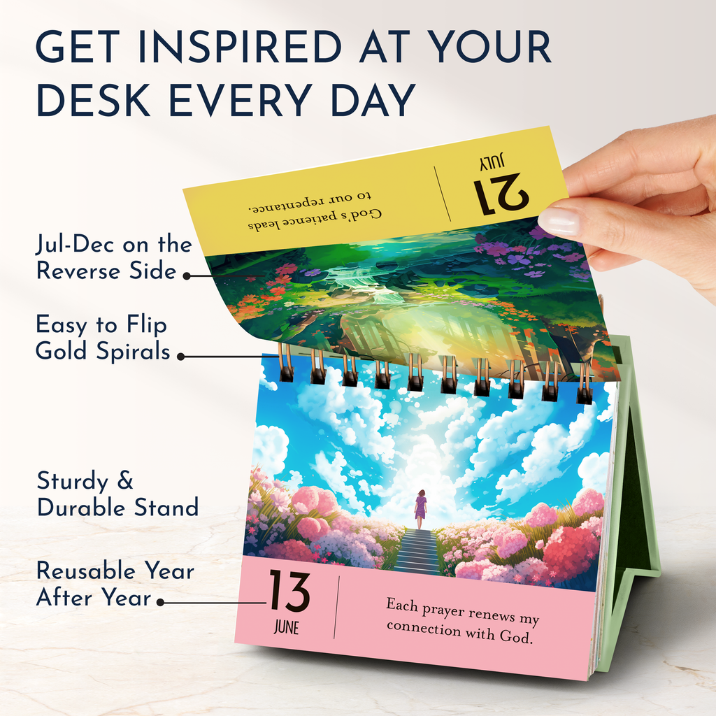 DEVOTA Inspirational Desk Calendar with Prayers, Blessings and Devotio ...