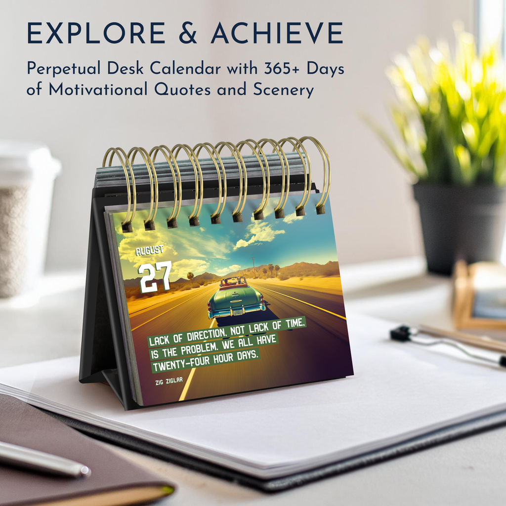 RYVE Motivational Calendar for Men - Daily Flip Calendar with 365+ Ins