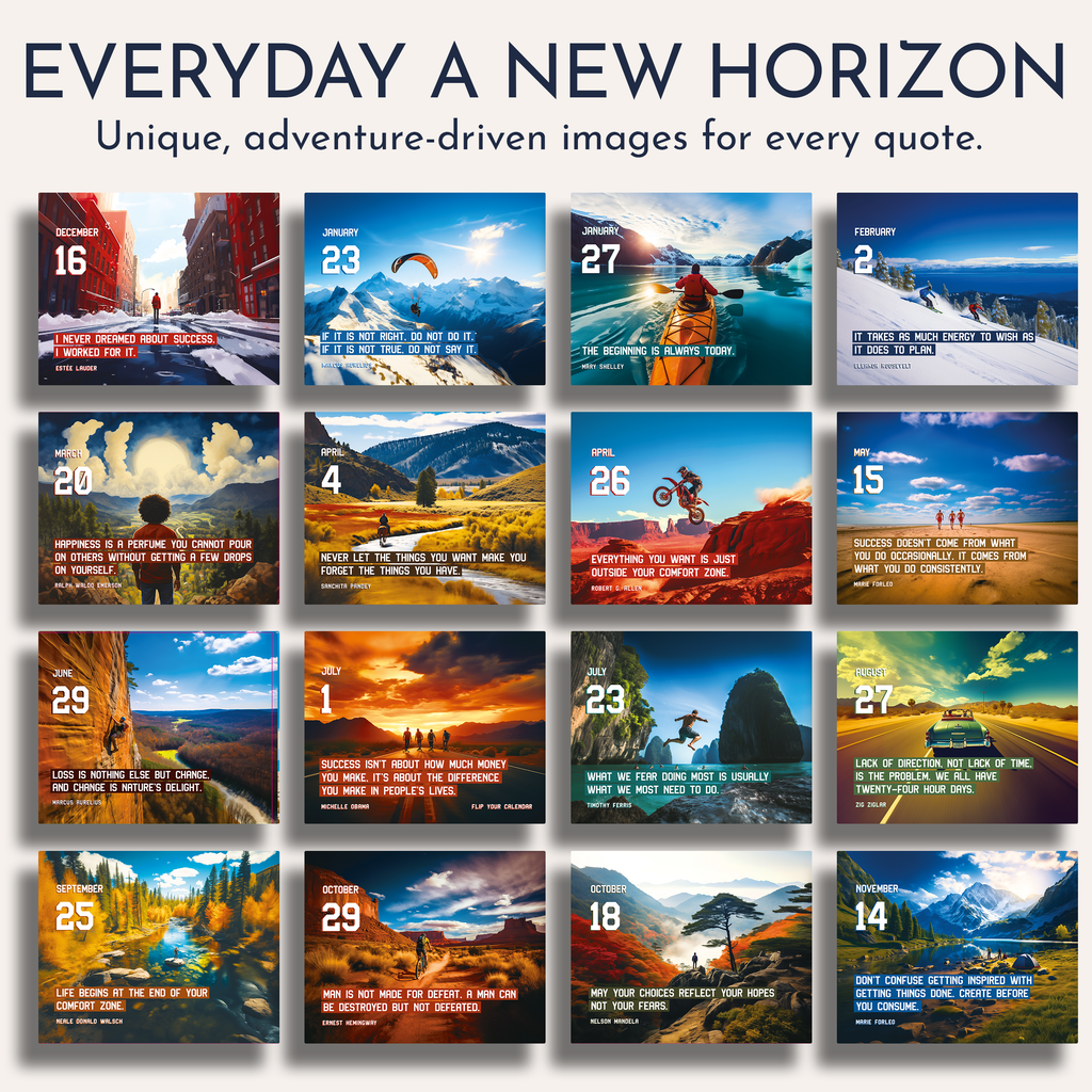 RYVE Motivational Calendar for Men - Daily Flip Calendar with 365+ Ins