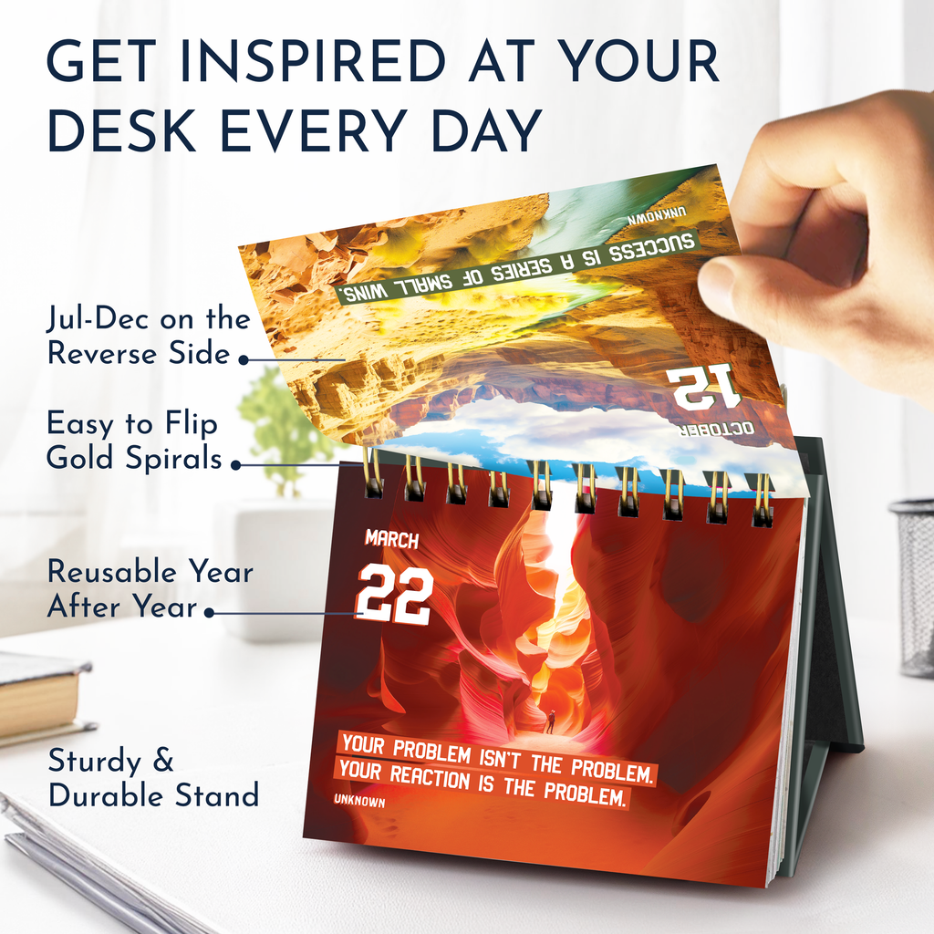 RYVE Motivational Calendar for Men - Daily Flip Calendar with 365+ Ins