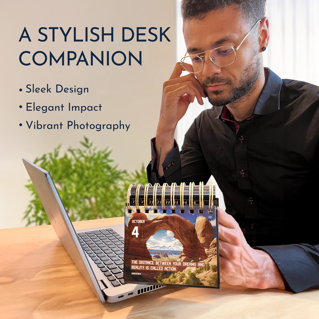 RYVE Motivational Calendar for Men - Daily Flip Calendar with 365+ Ins