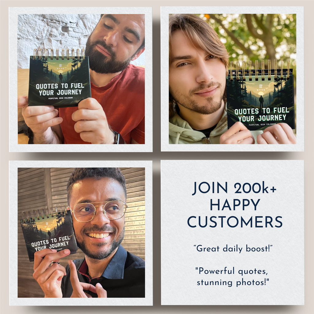 RYVE Motivational Calendar for Men - Daily Flip Calendar with 365+ Ins