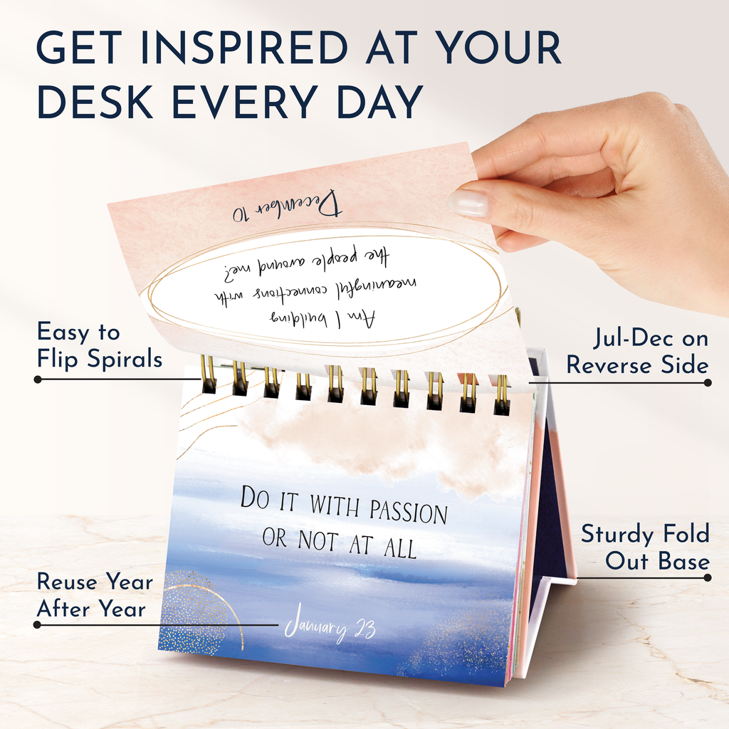 RYVE Motivational Calendar - Daily Flip Calendar with Inspirational Qu