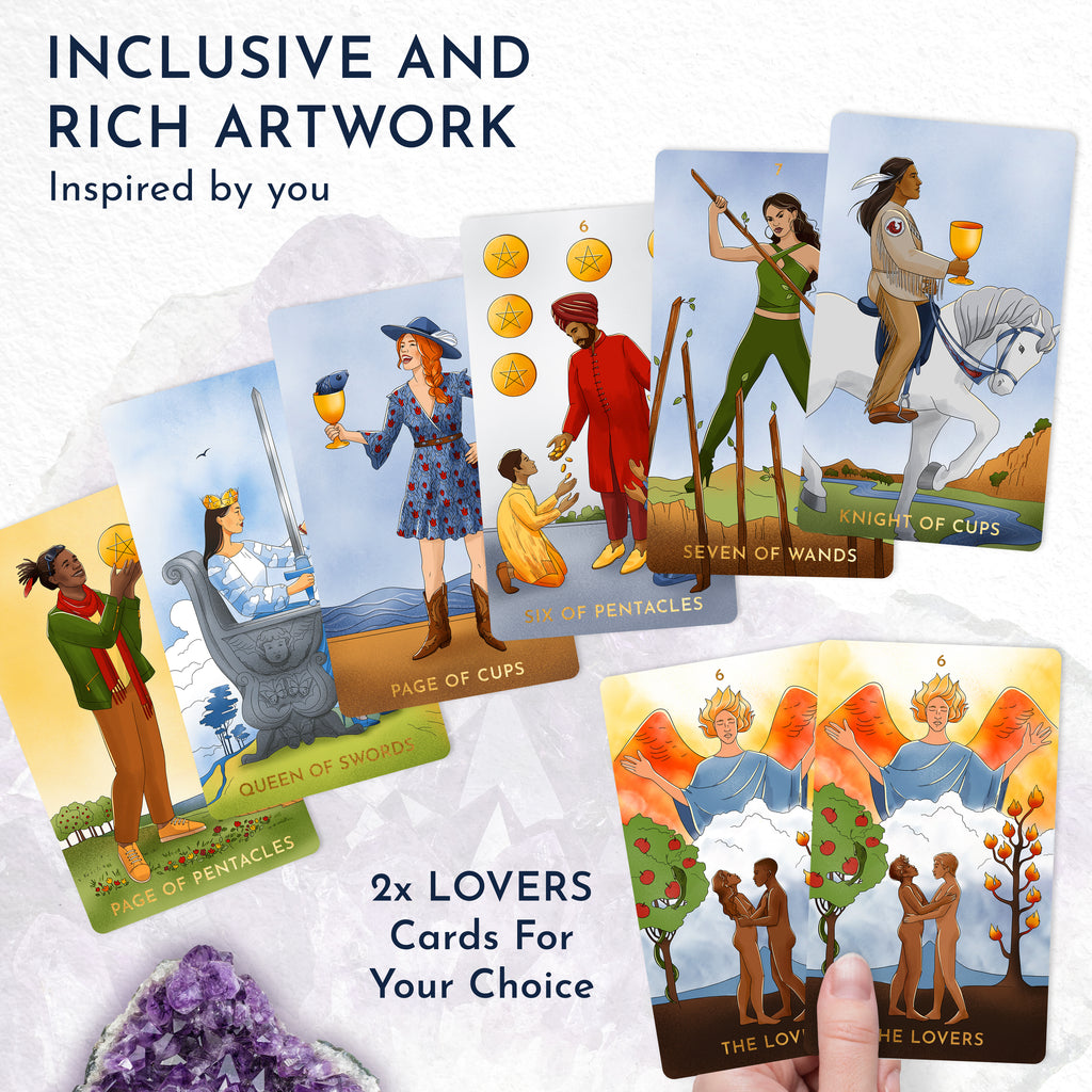 RYVE Awaken Tarot Cards Borderless with Guide Book - Modern Tarot Deck