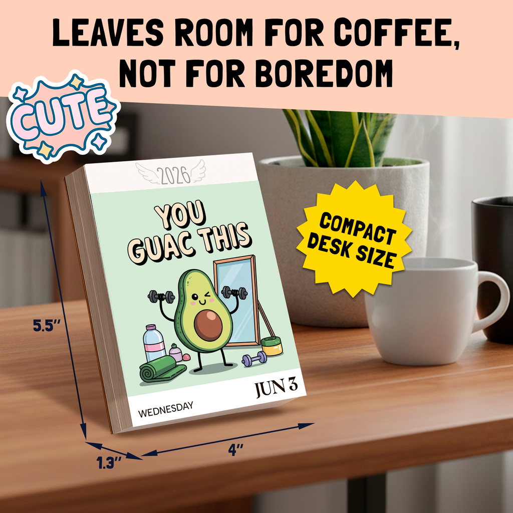 RYVE 2026 Punny Day-to-Day Calendar | Funny Daily Desktop Calendar Chr