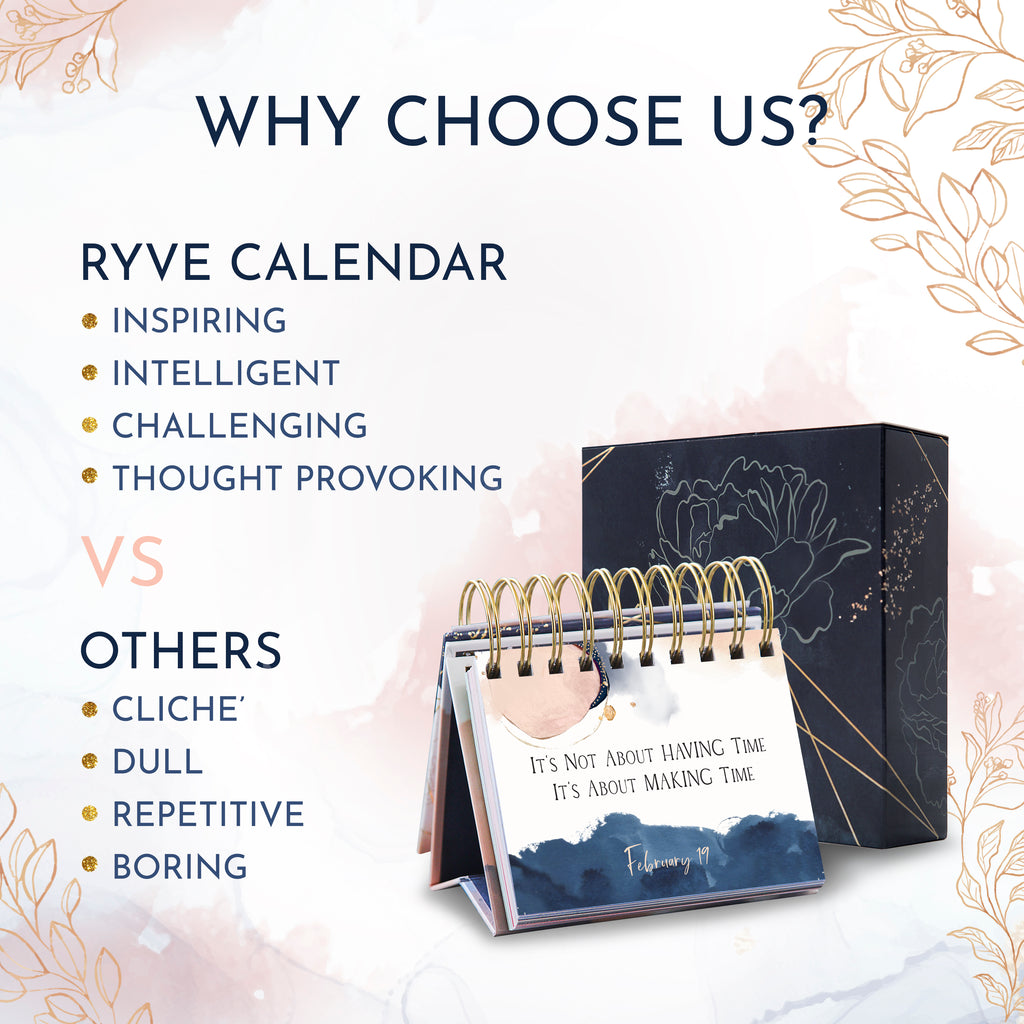 Motivational Desk Calendar (Blue) – RYVE