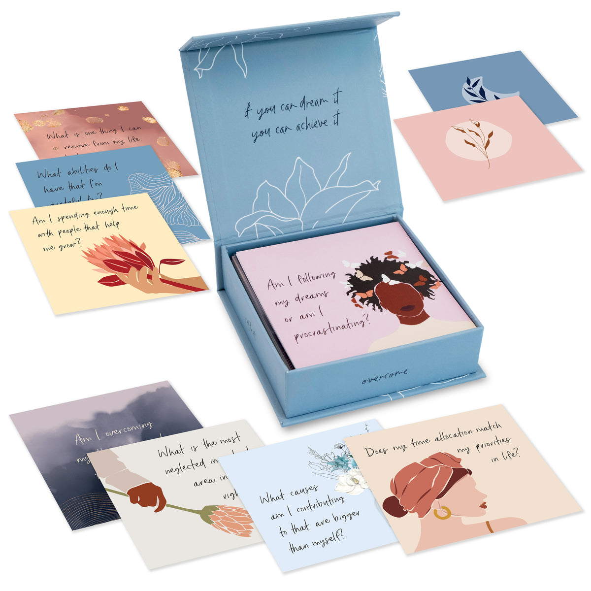 RYVE Empowering Question Cards for Women - 52 Self Care, Self Reflecti