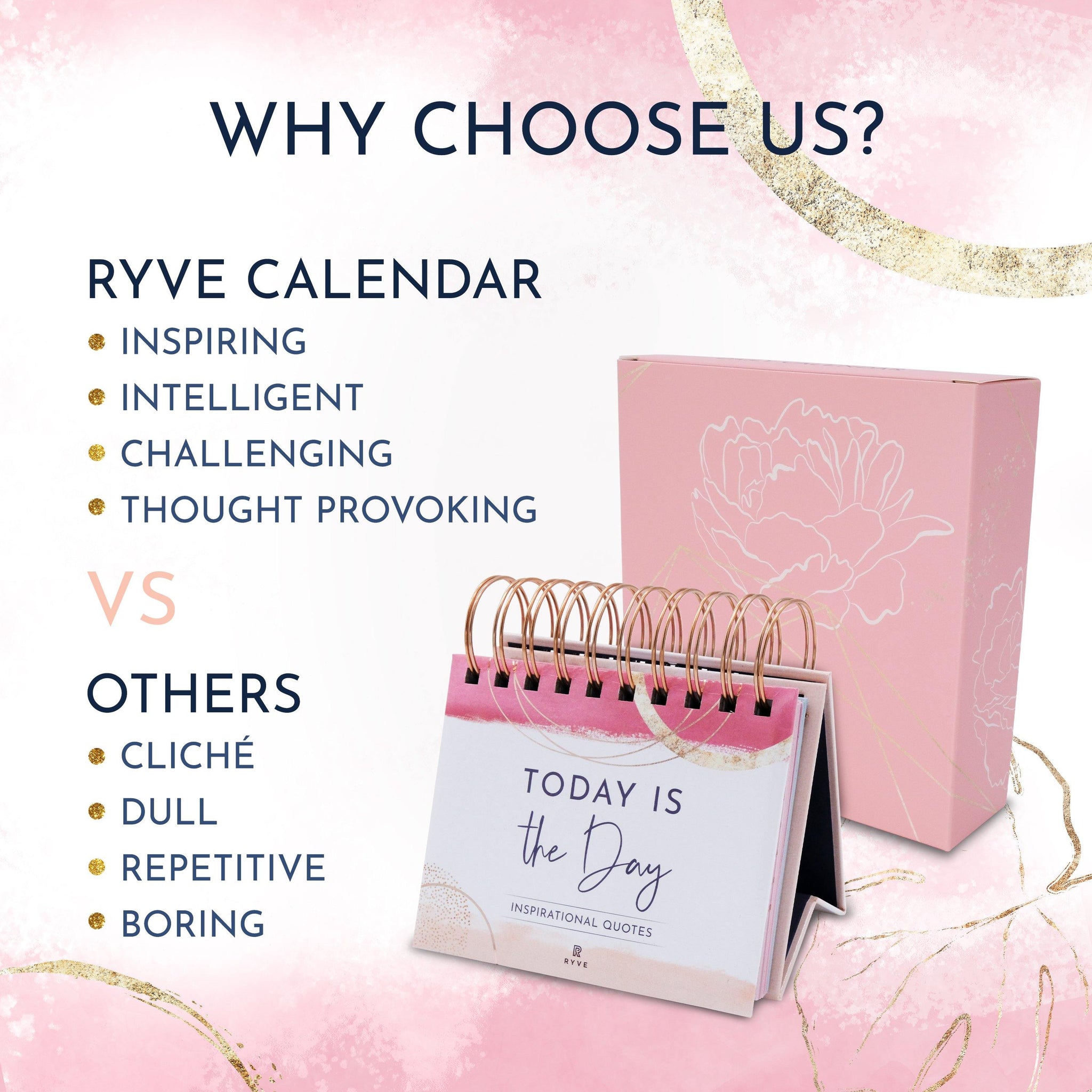 Motivational Desk Calendar (Pink) – RYVE